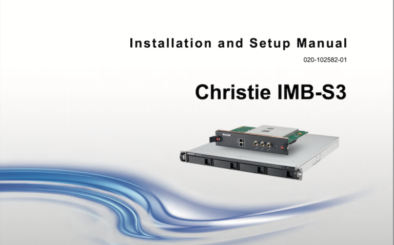 Christie IMB-S3 – Installation and Setup Manual – kinotehnik.net